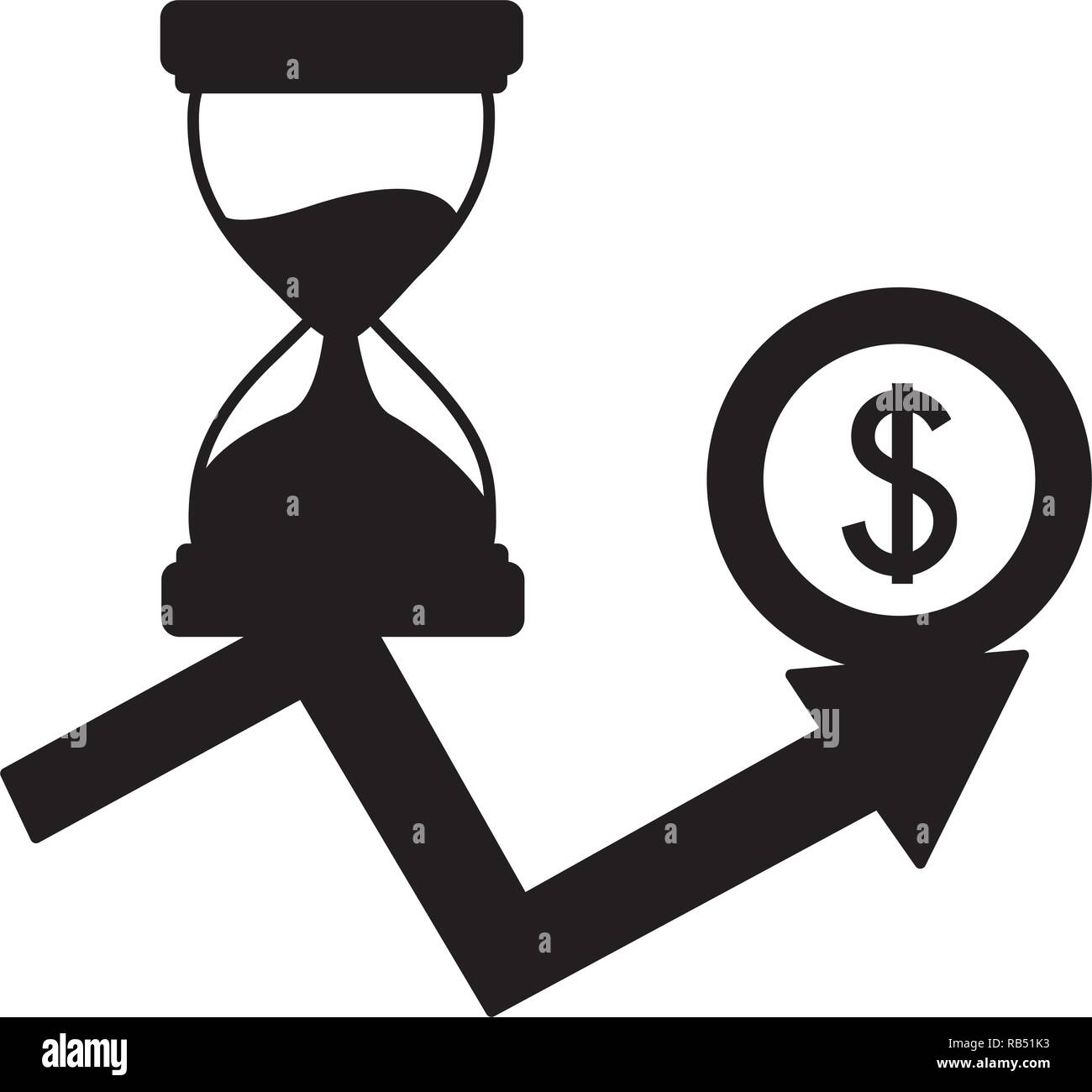 business hourglass arrow growth money coin Stock Vector Image & Art - Alamy