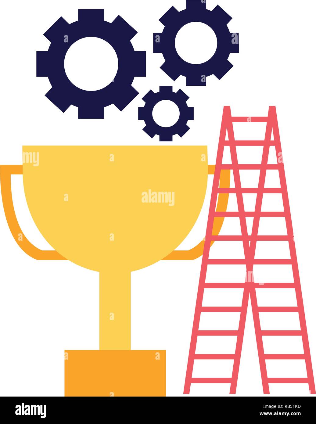 business trophy stairs and gears Stock Vector Image & Art - Alamy