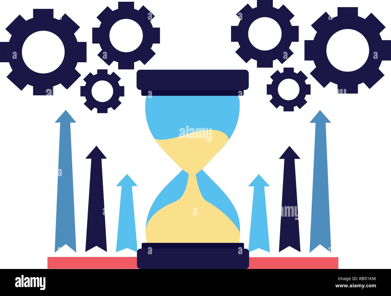 business hourglass chart arrows and gears Stock Vector Image & Art - Alamy