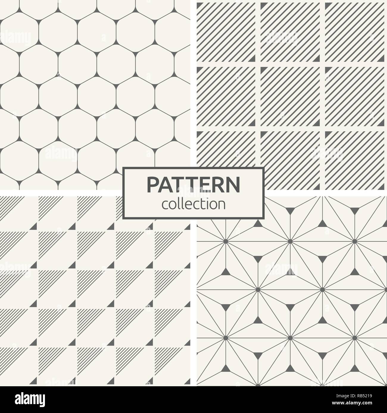 Set of four seamless patterns. Abstract geometric trendy vector ...
