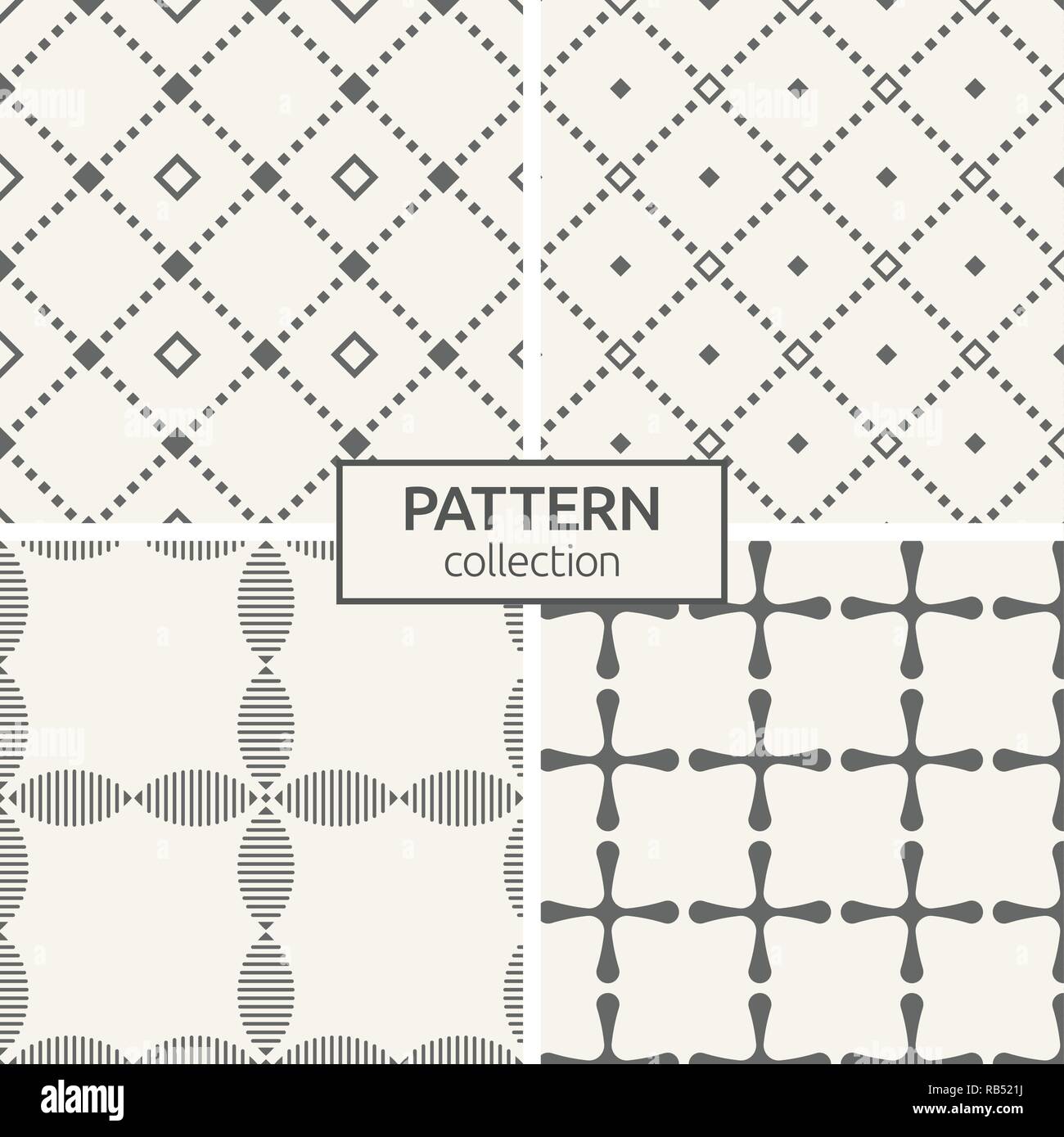 Set of four seamless patterns. Abstract geometric trendy vector ...
