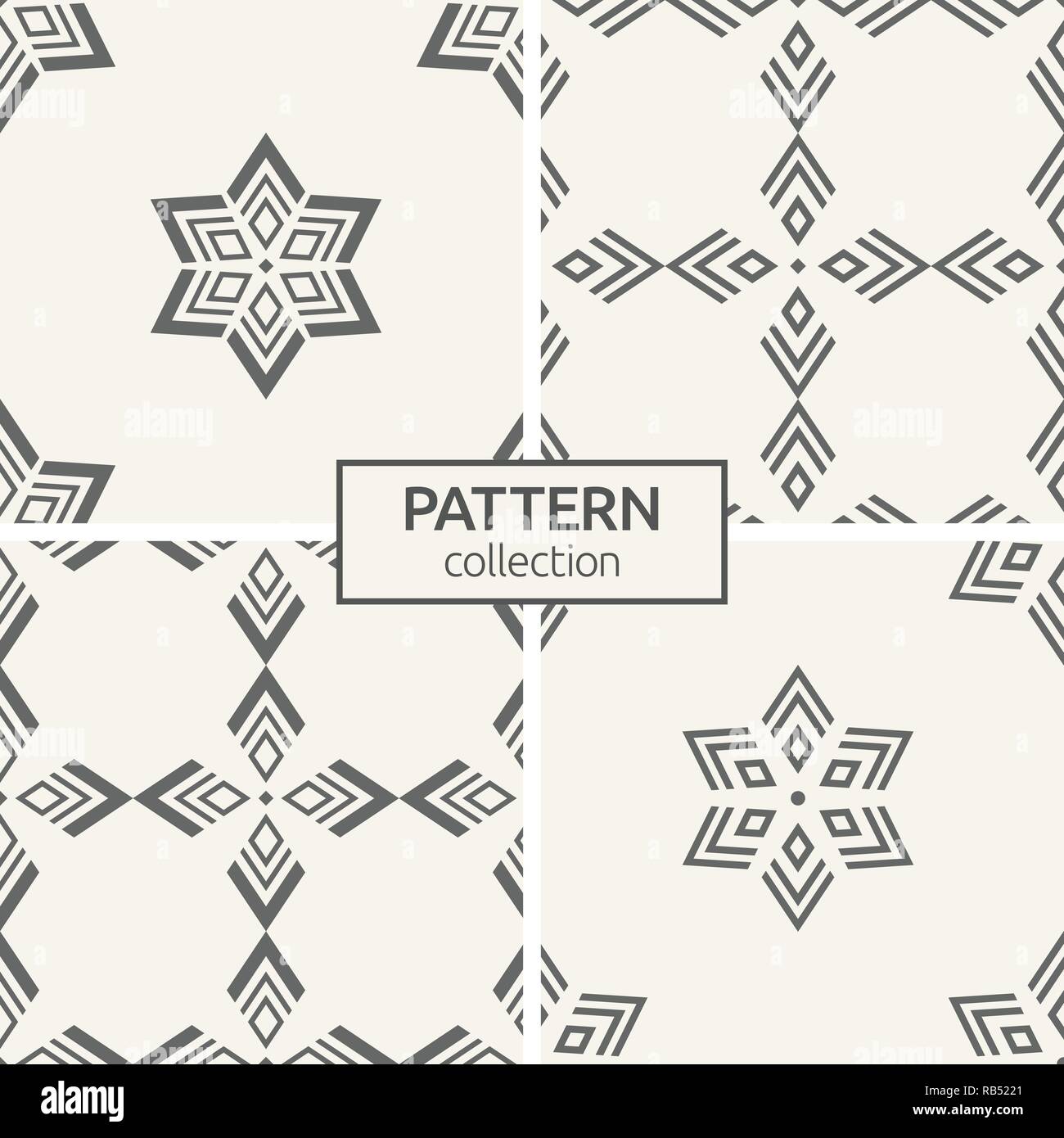 Set of four seamless patterns. Abstract geometric trendy vector ...