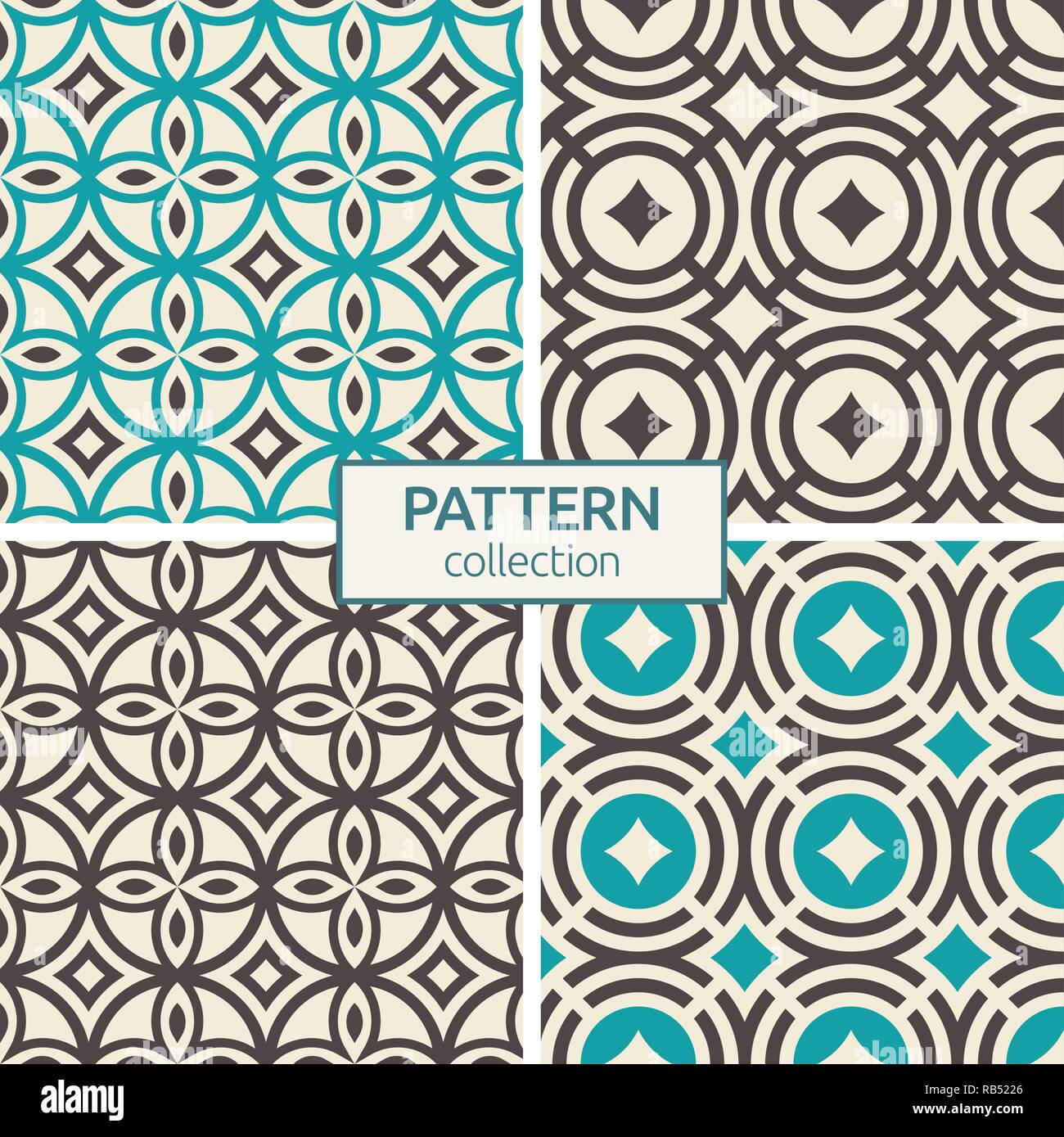 Set of four vector seamless patterns. Abstract geometric color ...
