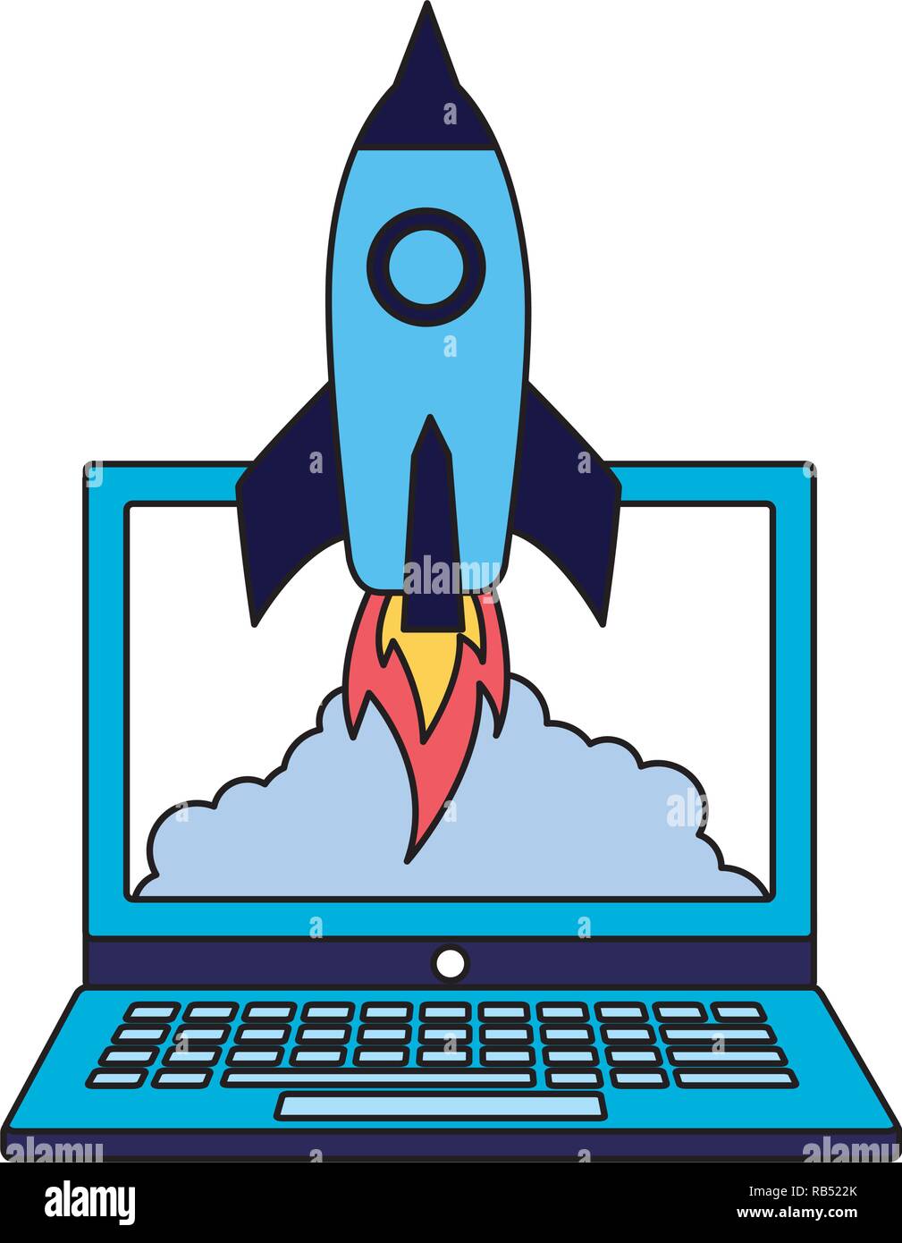 business laptop rocket Stock Vector Image & Art - Alamy