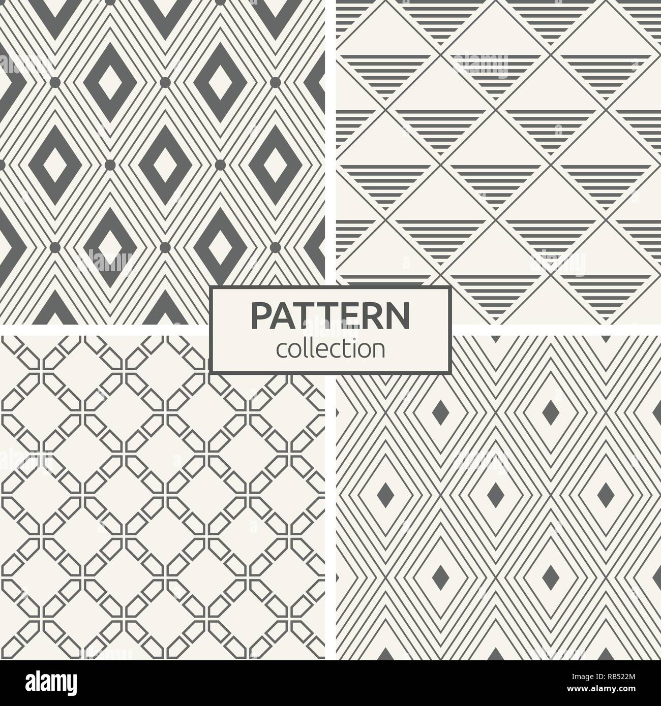 Set of four seamless patterns. Abstract geometric trendy vector ...
