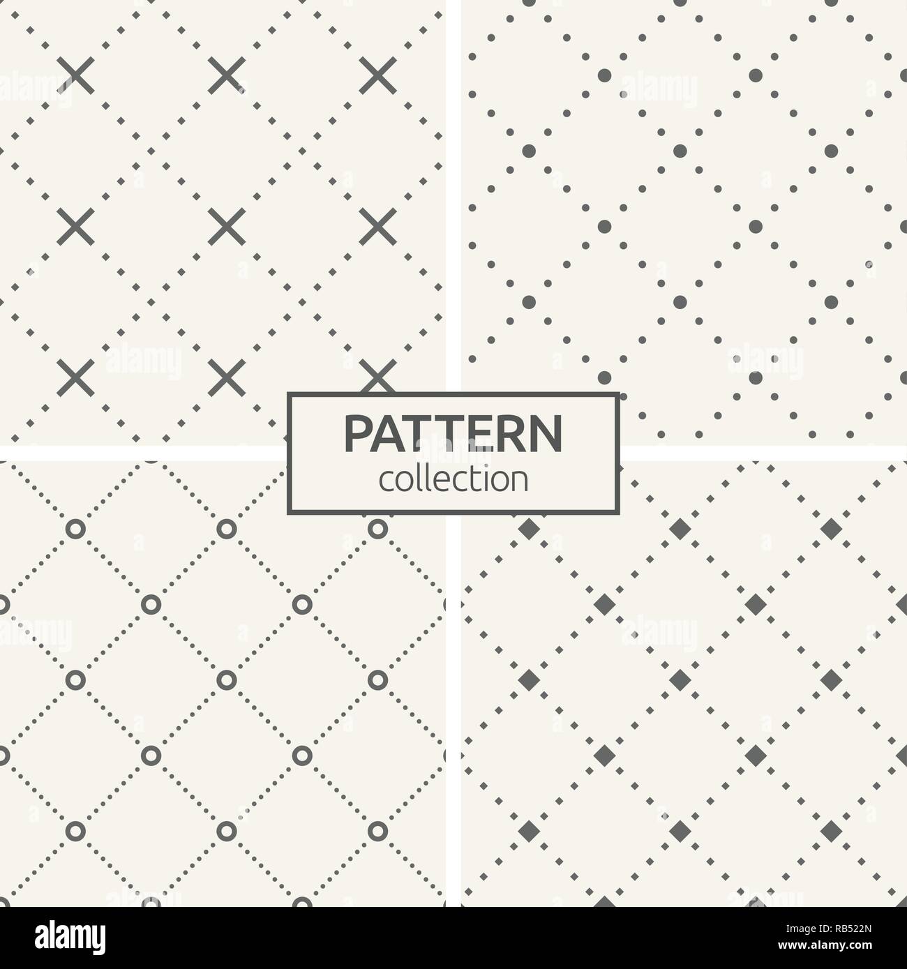 Set of four seamless patterns. Abstract geometric trendy vector ...