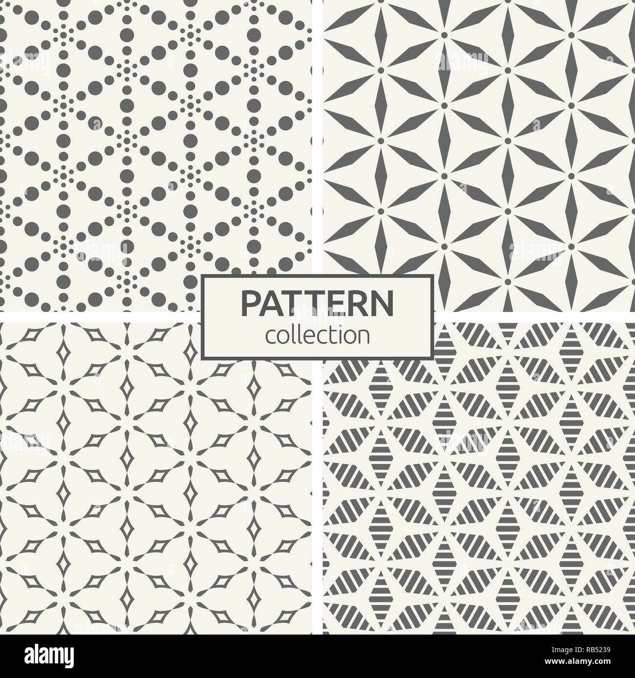Set of four seamless patterns. Abstract geometric trendy vector ...