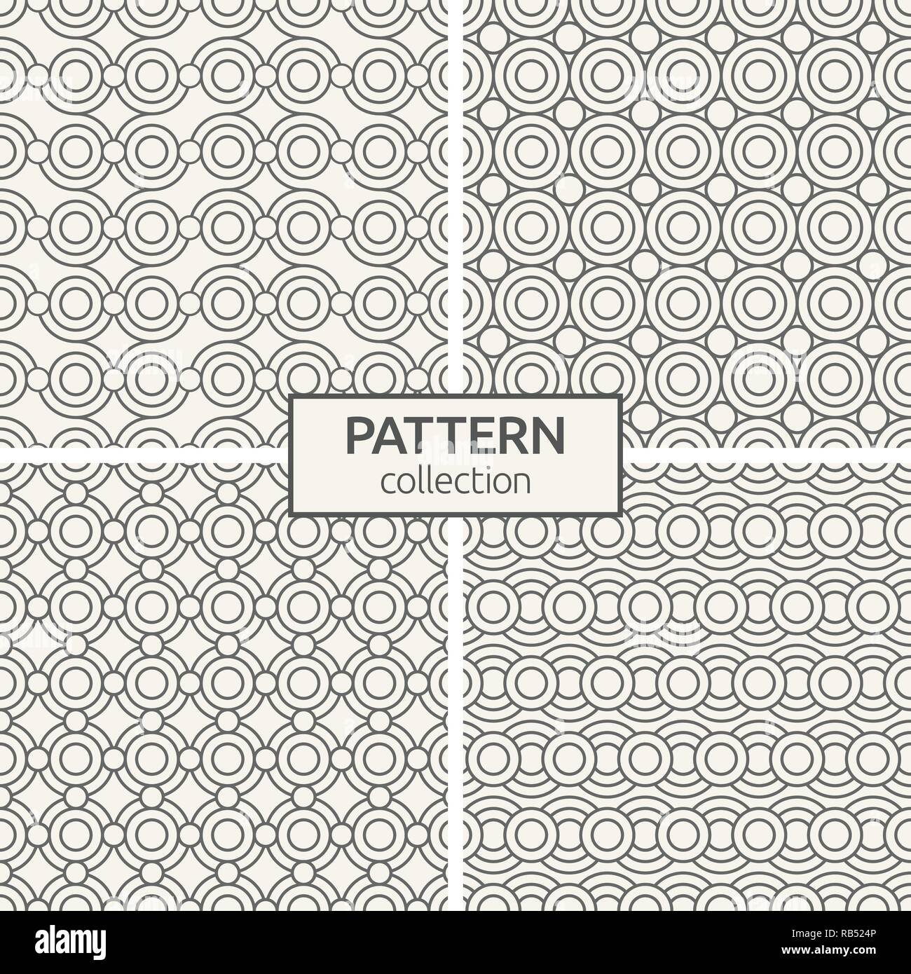 Set of four seamless patterns. Abstract geometric trendy vector outline ...