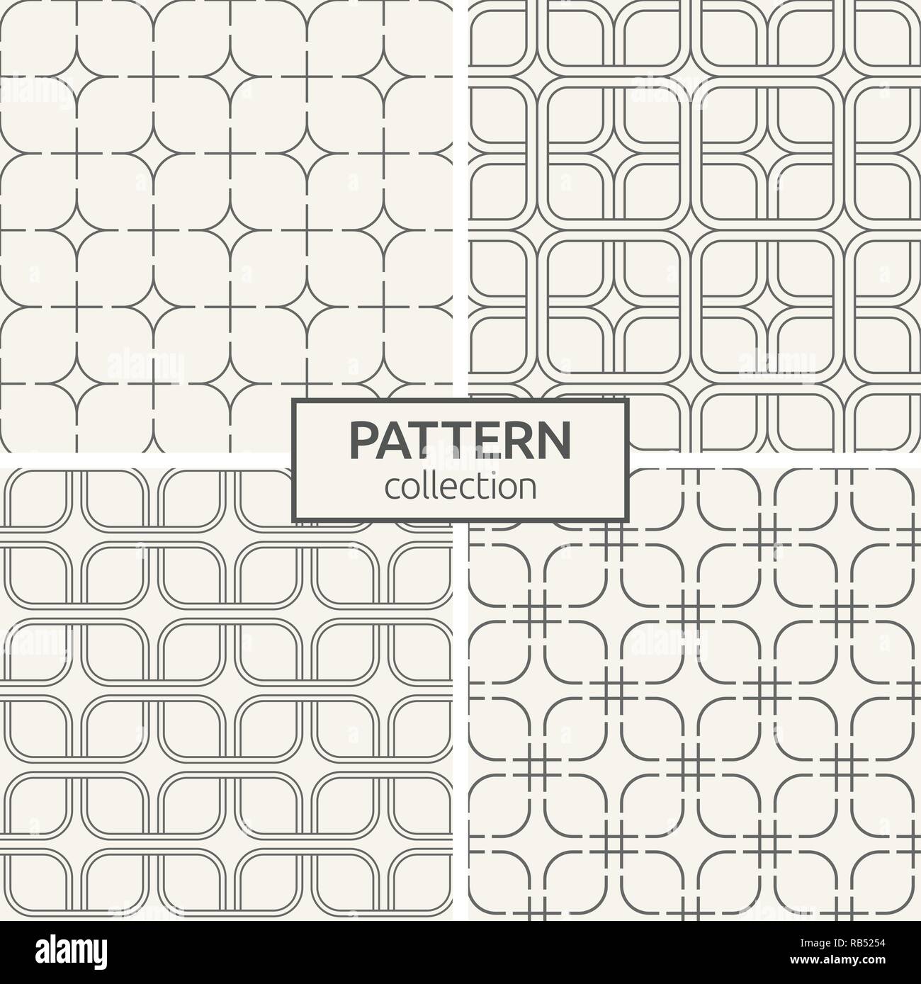 Set of four seamless patterns. Geometric lattice patterns. Modern stylish texture. Repeating ...