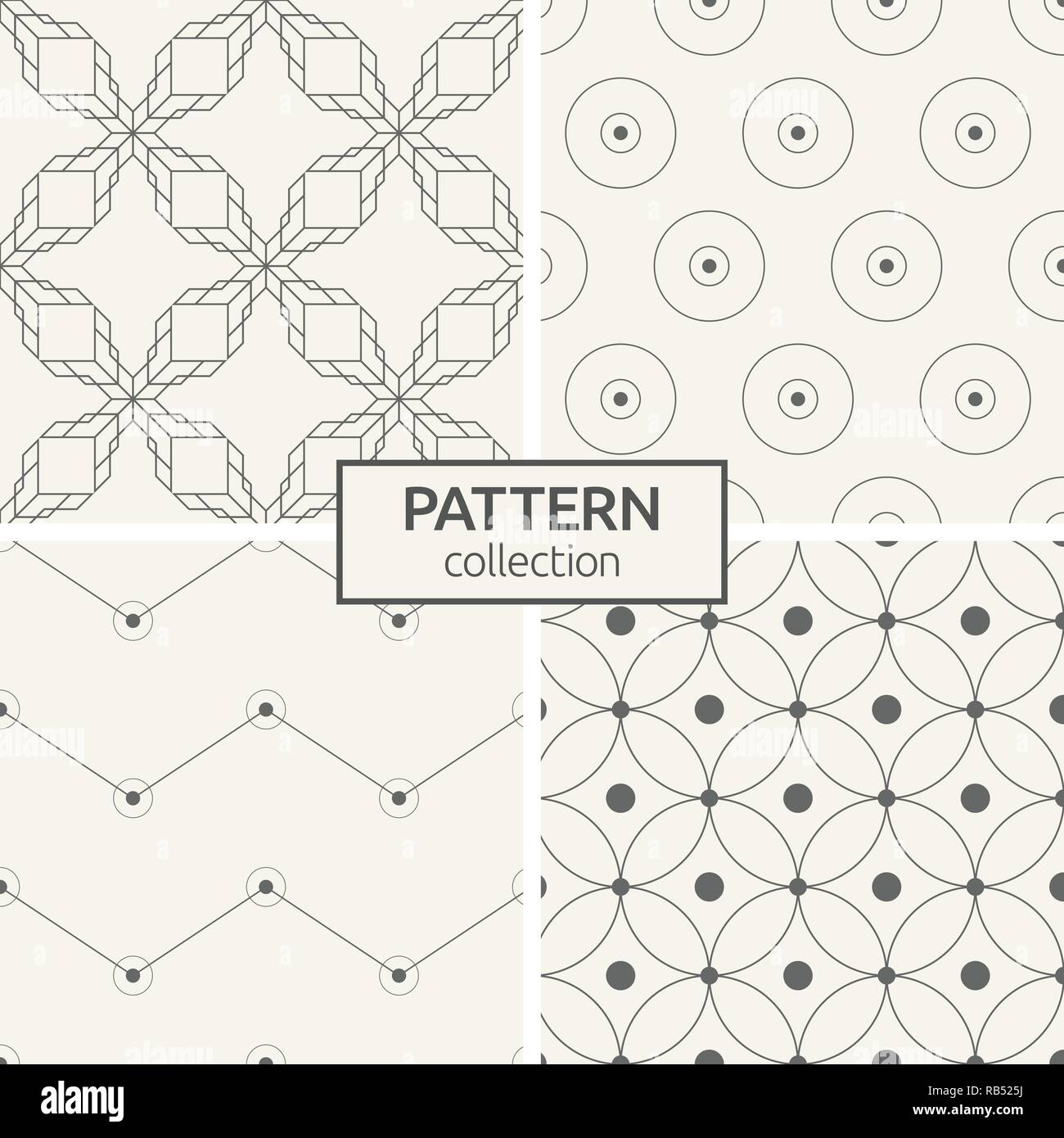 Set of four seamless patterns. Abstract geometric trendy vector backgrounds. Modern stylish ...