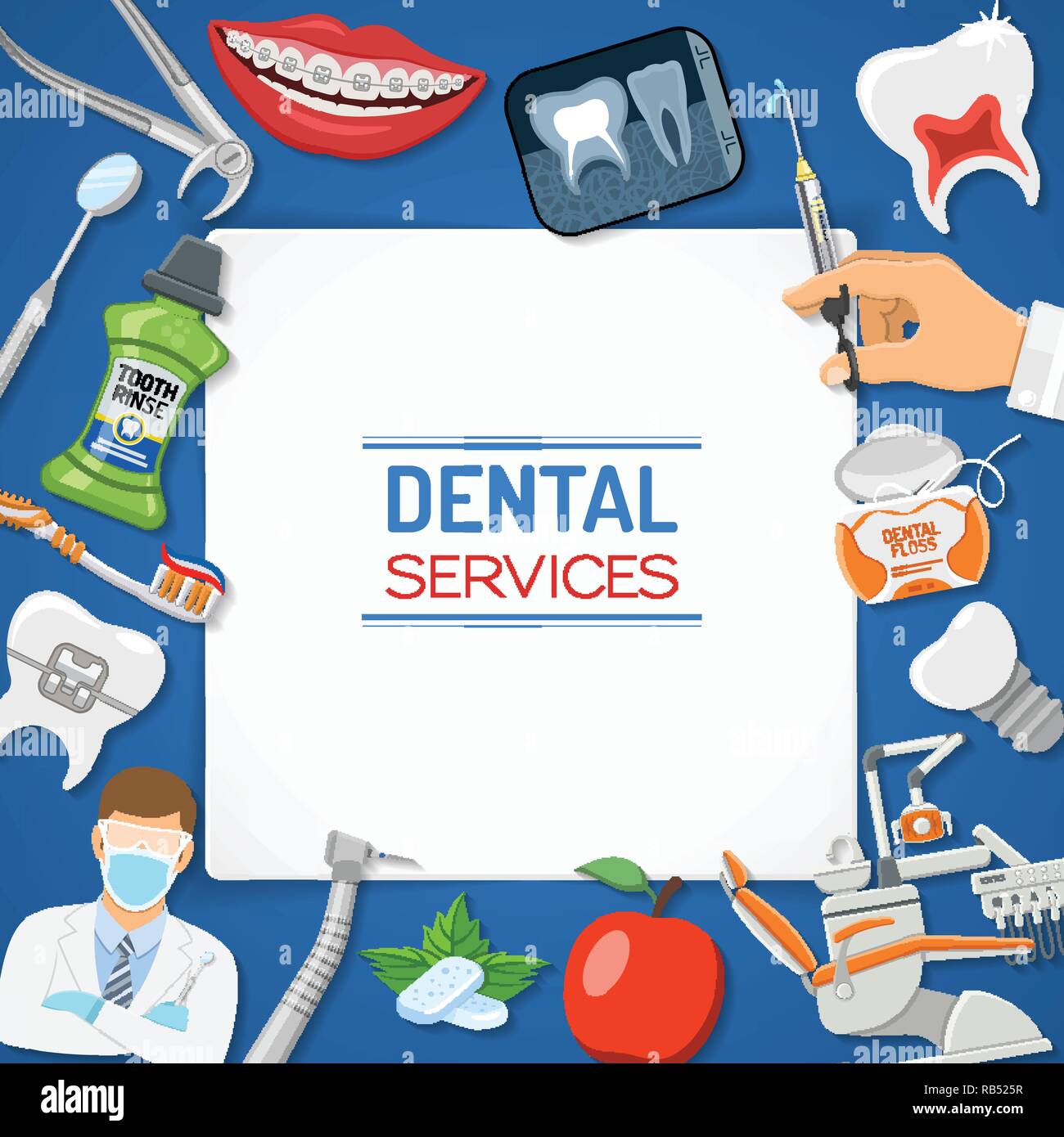 Dental Services Banner and Frame Stock Vector Image & Art - Alamy