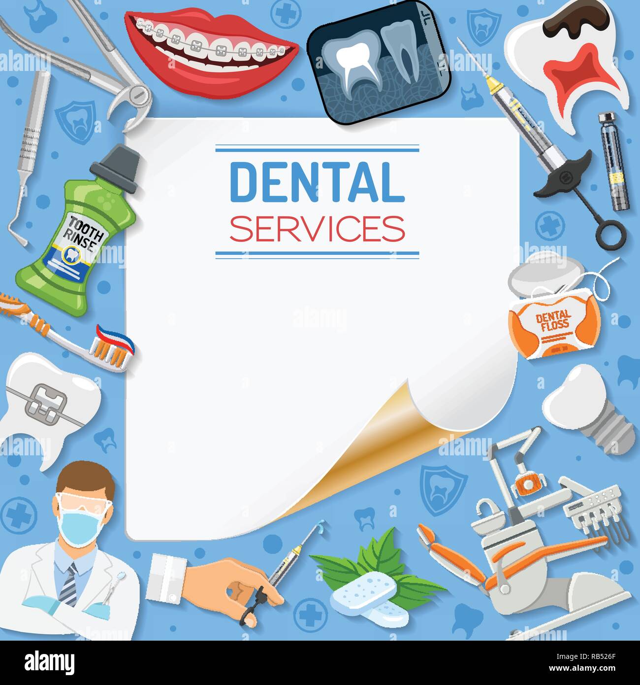Dental Services Banner and Frame Stock Vector Image & Art - Alamy