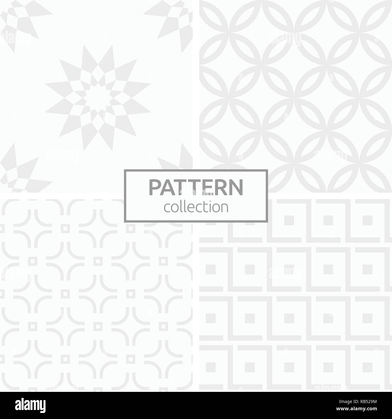 Set of four abstract geometric seamless patterns. Modern stylish ...