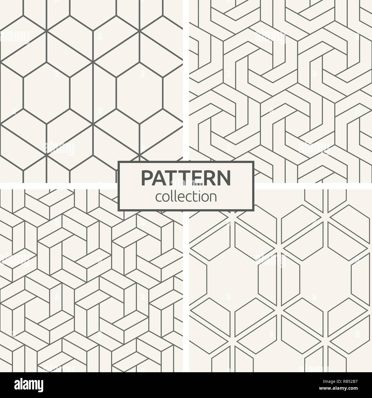 Set of four seamless patterns. Abstract geometric trendy vector ...
