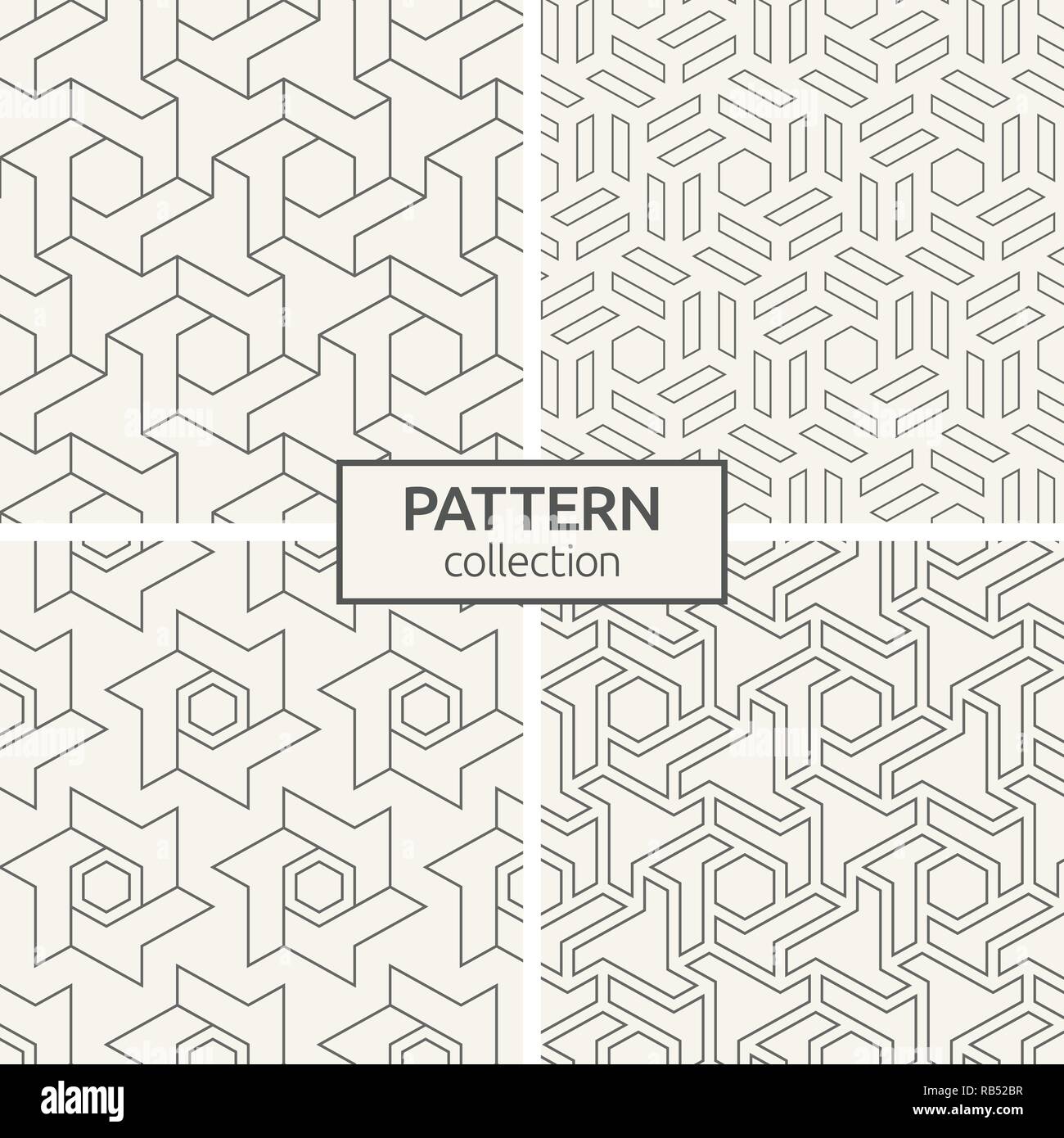 Set of four seamless patterns. Abstract geometric trendy vector ...