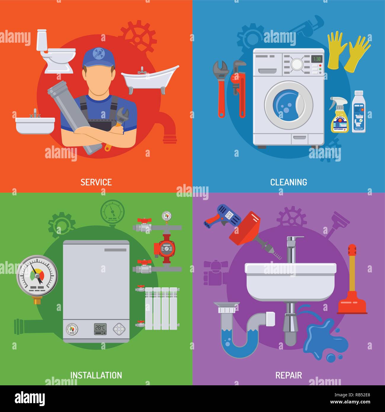 Plumbing service infographics hi-res stock photography and images - Alamy