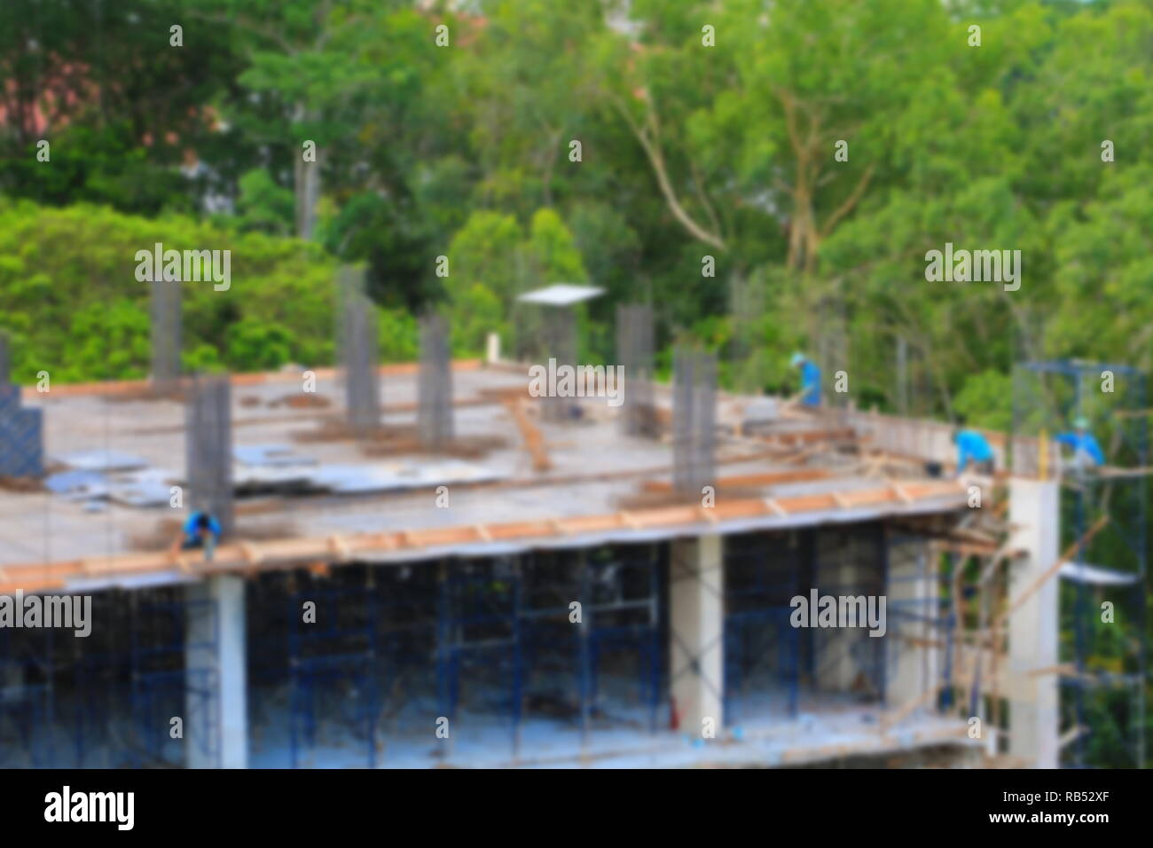 blur worker construction in building high site workplace Stock Photo ...