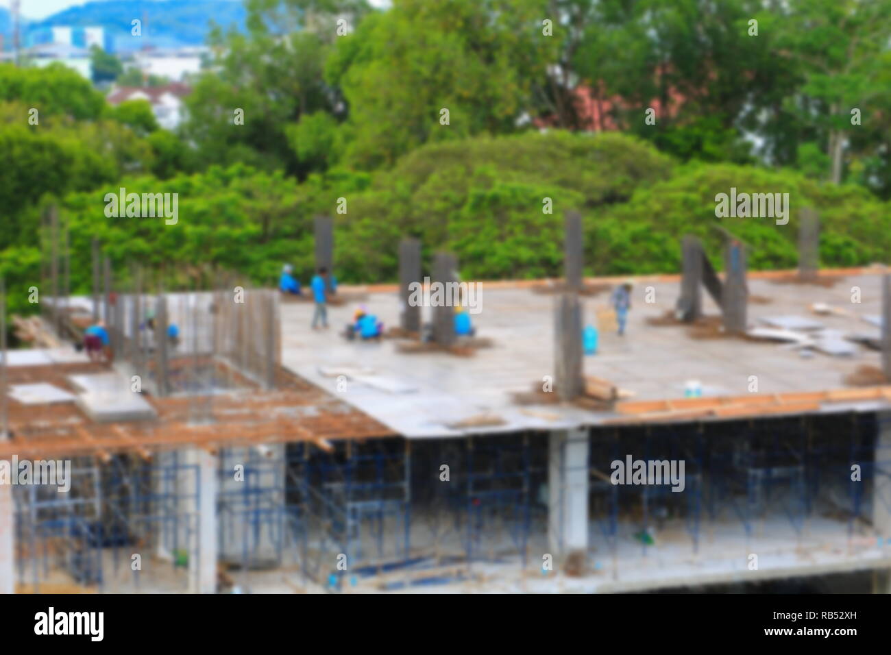 blur worker construction in building high site workplace Stock Photo ...
