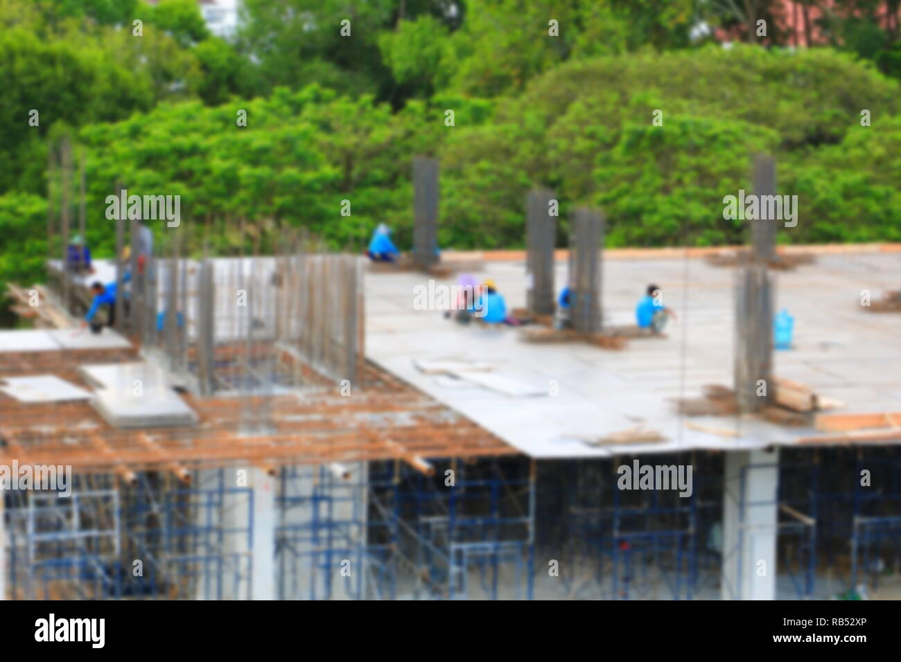 blur worker construction in building high site workplace Stock Photo ...