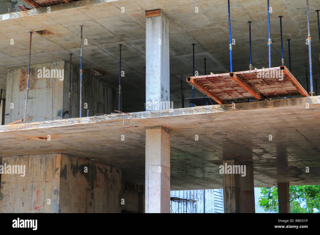 construction in working on high ground building in site workplace Stock ...