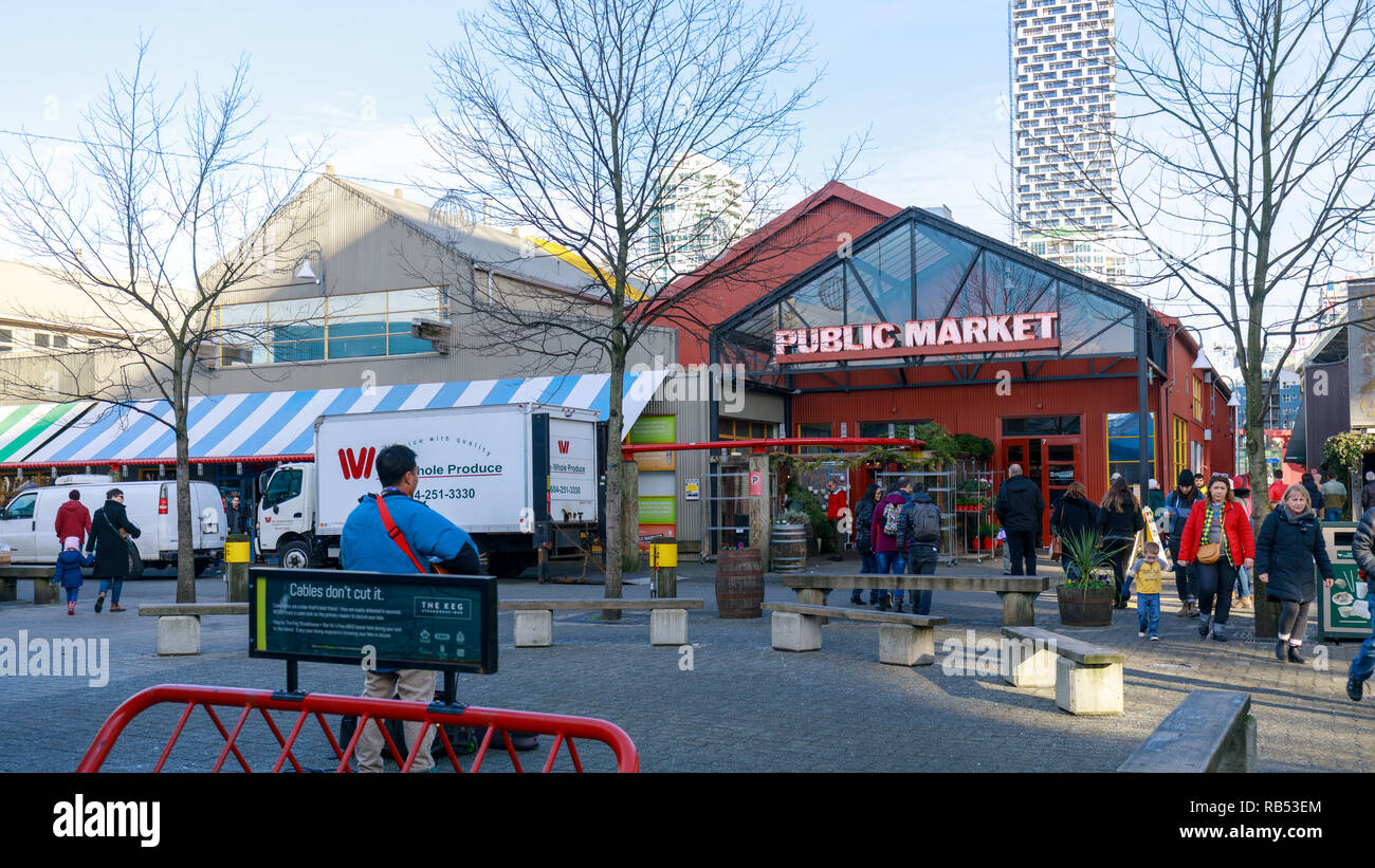 Vancouver, Canada - Feb 1, 2019 : Granville Island Public Market in ...