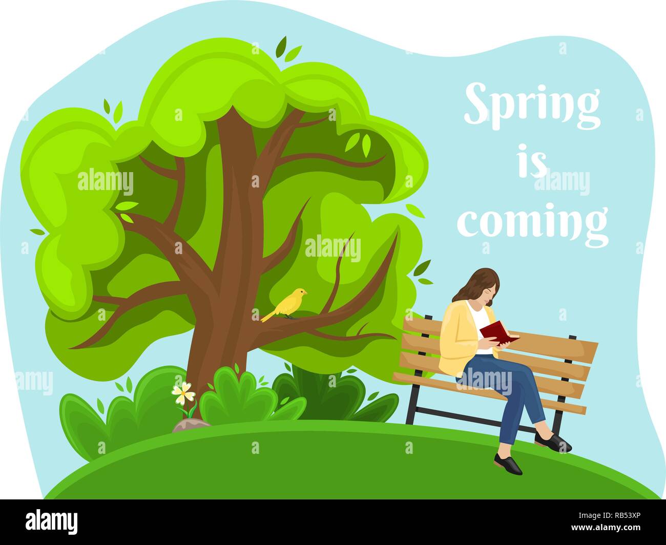 Beautiful country girl reading book Stock Vector Images - Alamy