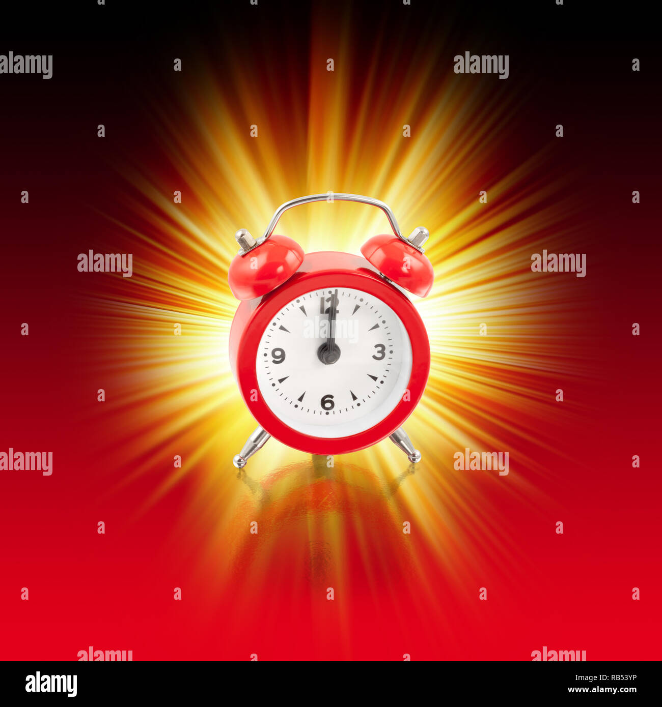 explosion 12 made with red clock Stock Photo - Alamy