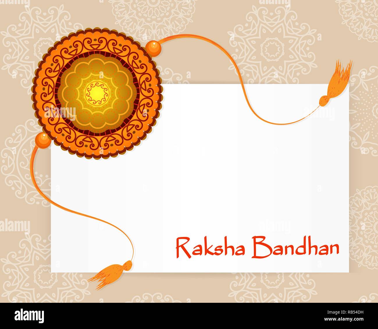 Raksha Bandhan Festival Greeting Card Template. Beautiful background with illustration of rakhi ...