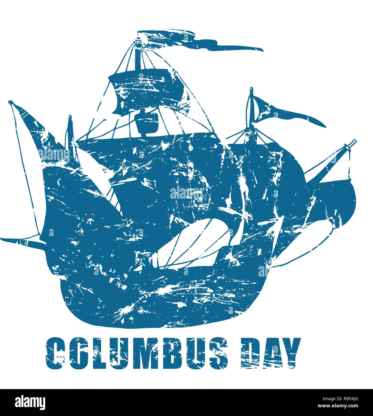 Columbus ship hand draw by ink made for Columbus day. Vector ...