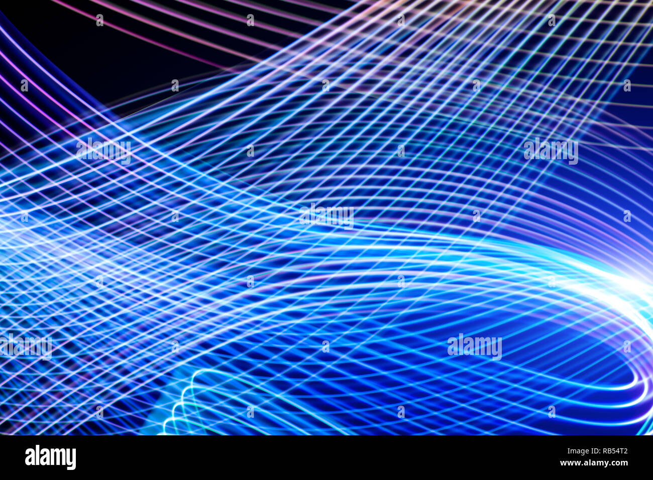 Abstract background with horizontal and vertical disruptions of blue ...