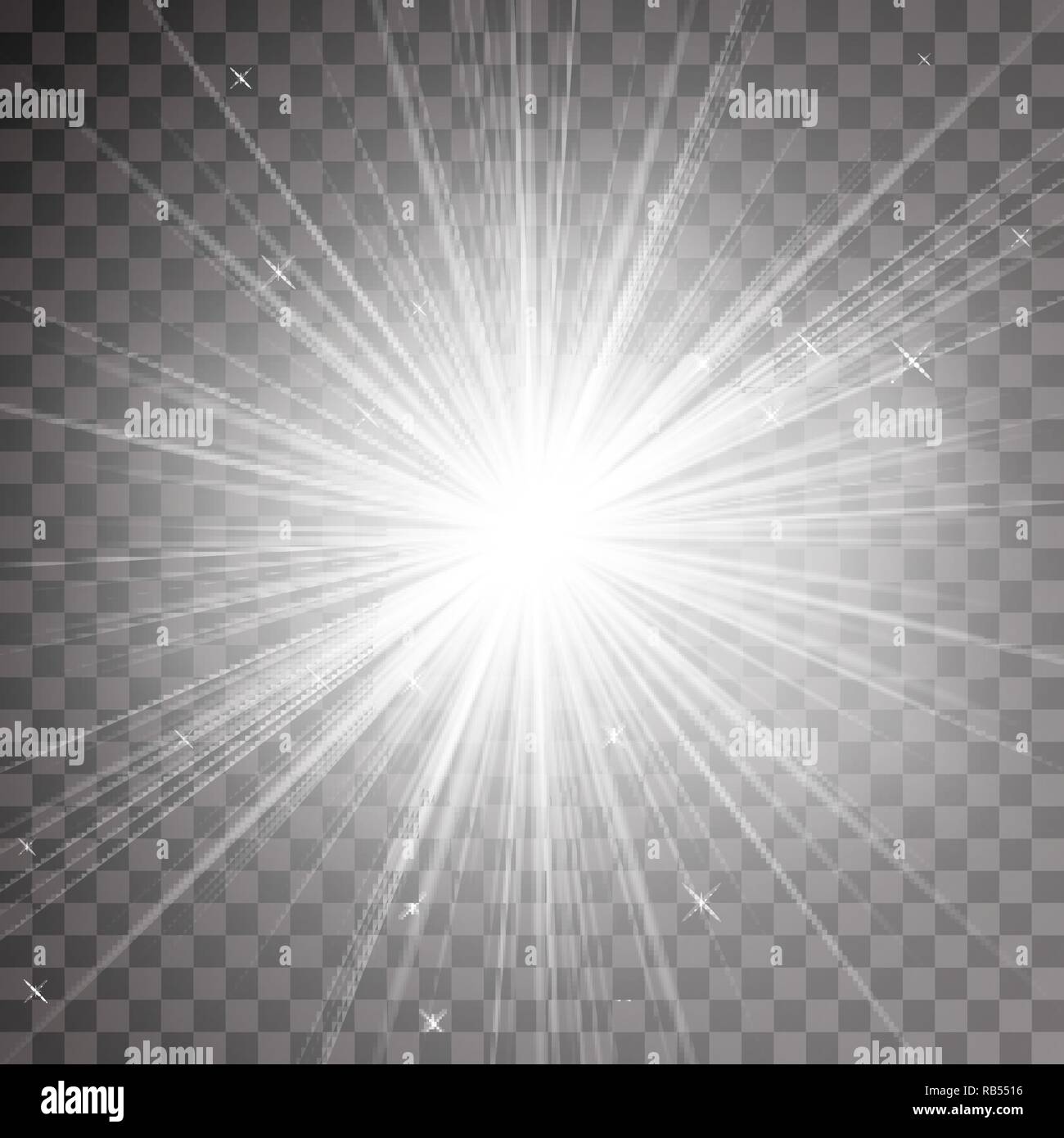 Glow light effect, explosion, glitter, spark, sun flash. Vector ...