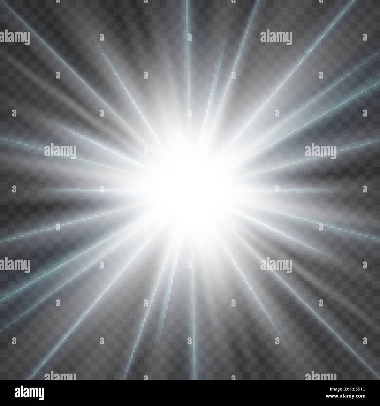 Glow light effect, explosion, glitter, spark, sun flash. Vector ...