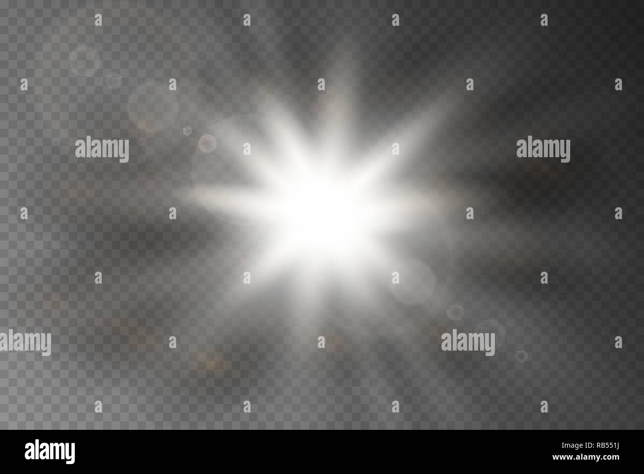 Glow light effect, explosion, glitter, spark, sun flash. Vector ...