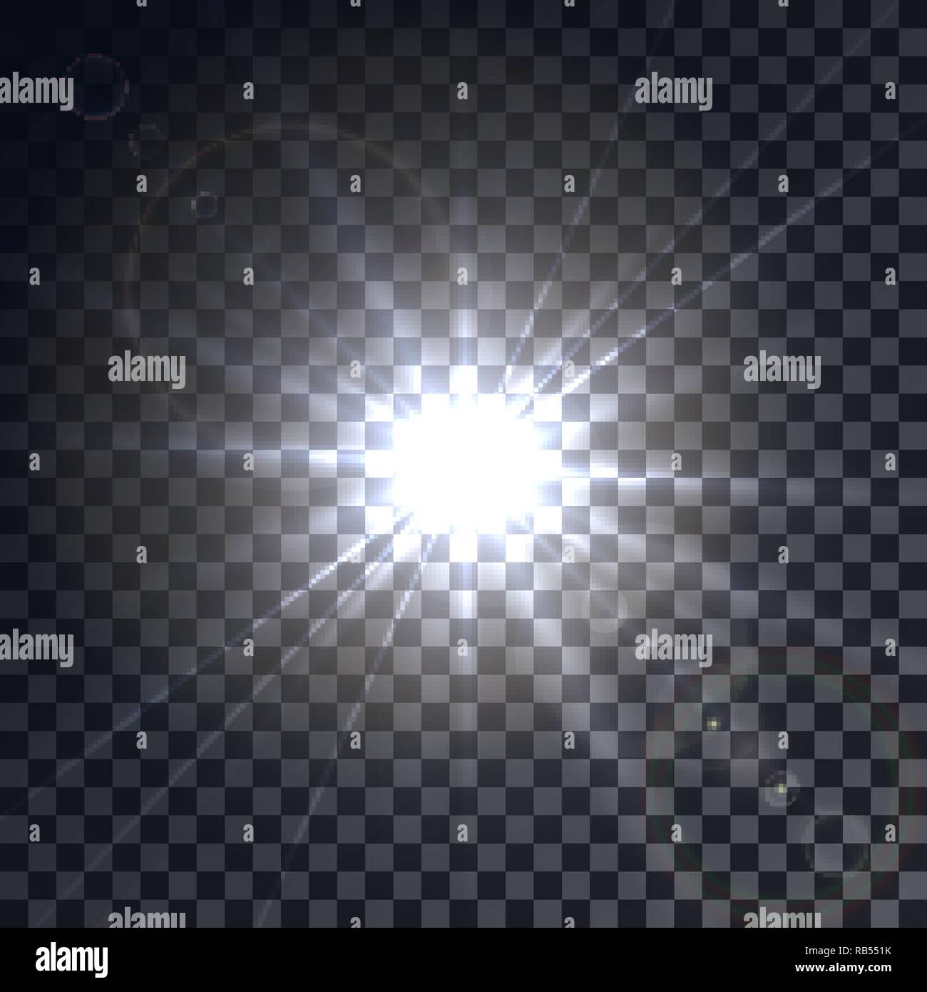 Glow light effect, explosion, glitter, spark, sun flash. Vector ...