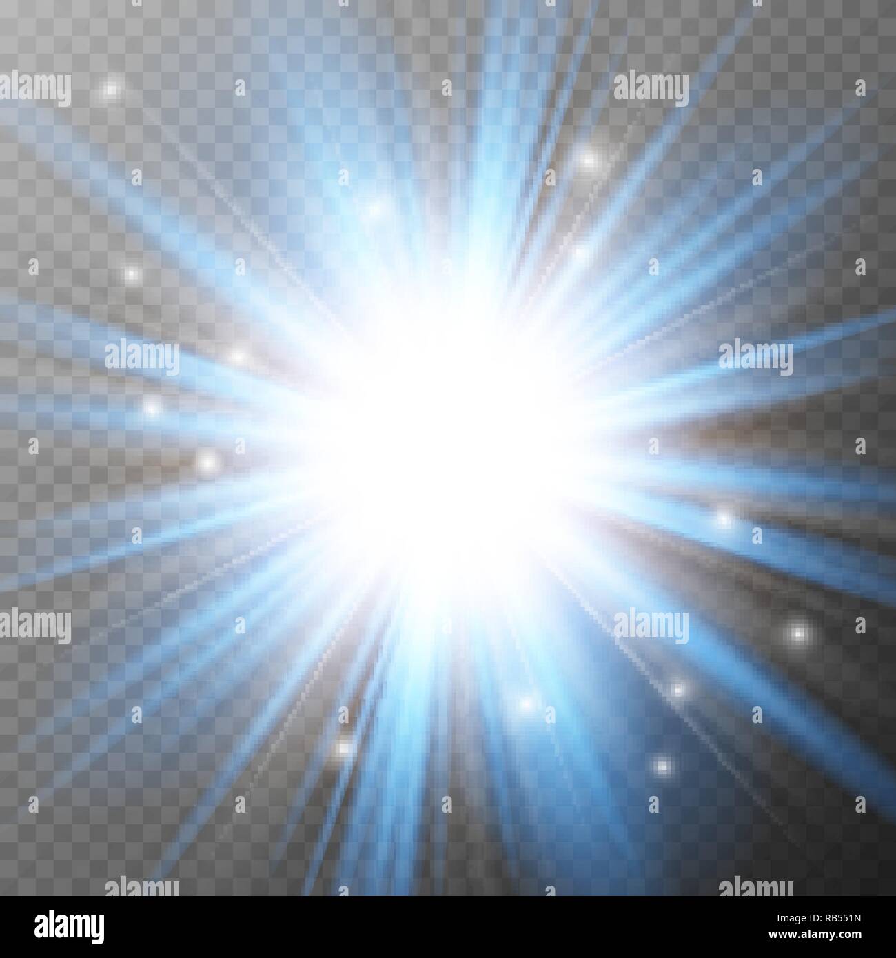 Glow light effect, explosion, glitter, spark, sun flash. Vector ...