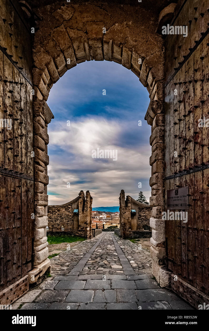 Italy Basilicata Melfi Castle National archeologic museum Stock Photo ...