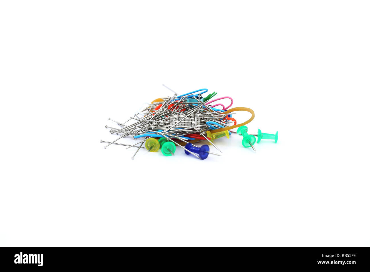 Picture of paper pin. Isolated on the white background Stock Photo - Alamy