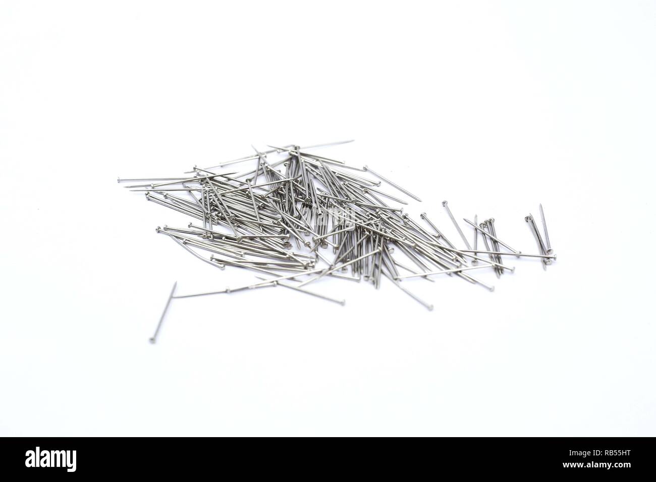 Picture of pin. Isolated on the white background Stock Photo - Alamy