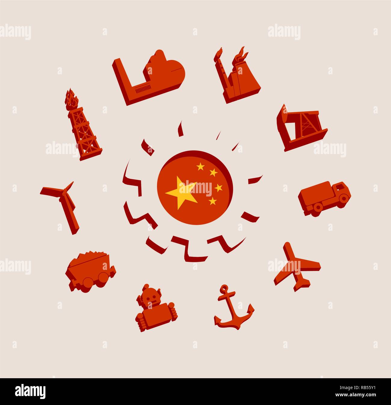 China power plant electricity Stock Vector Images - Alamy