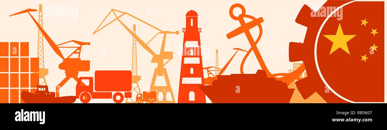 Asia loading goods Stock Vector Images - Alamy