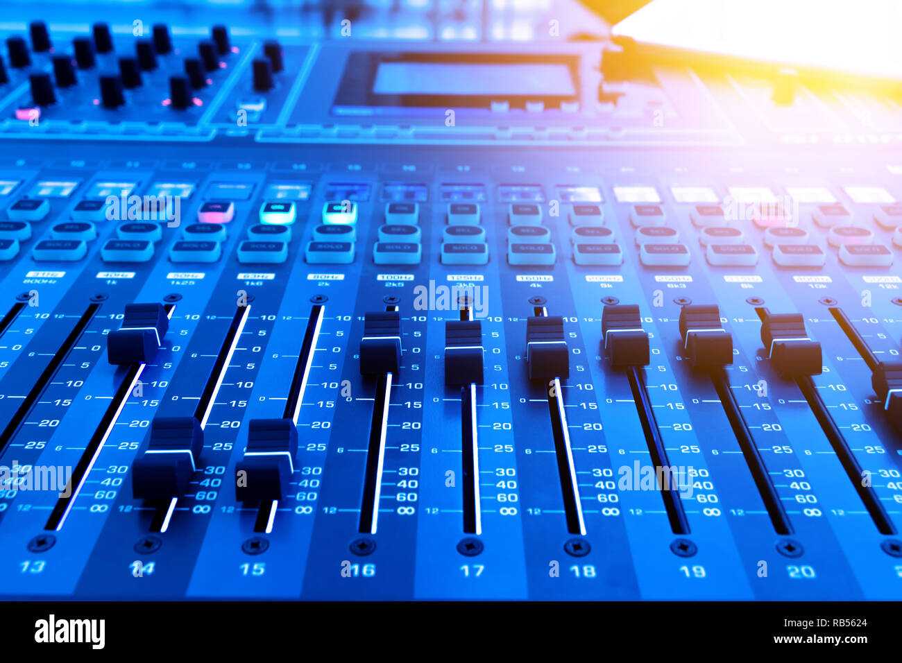 Professional audio studio sound mixer console board panel with ...