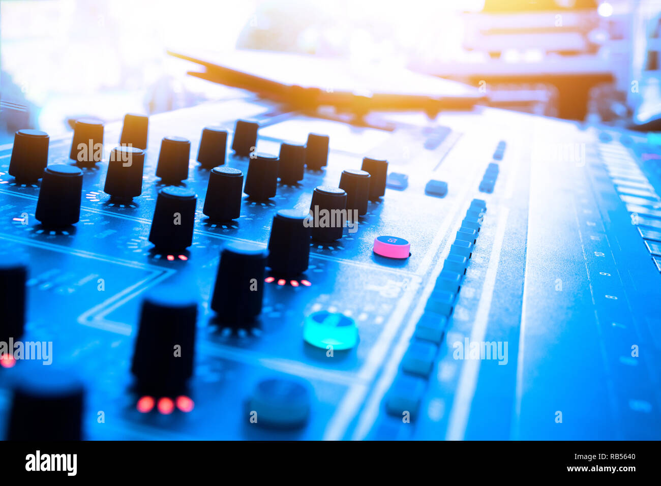 Professional audio studio sound mixer console board panel with ...