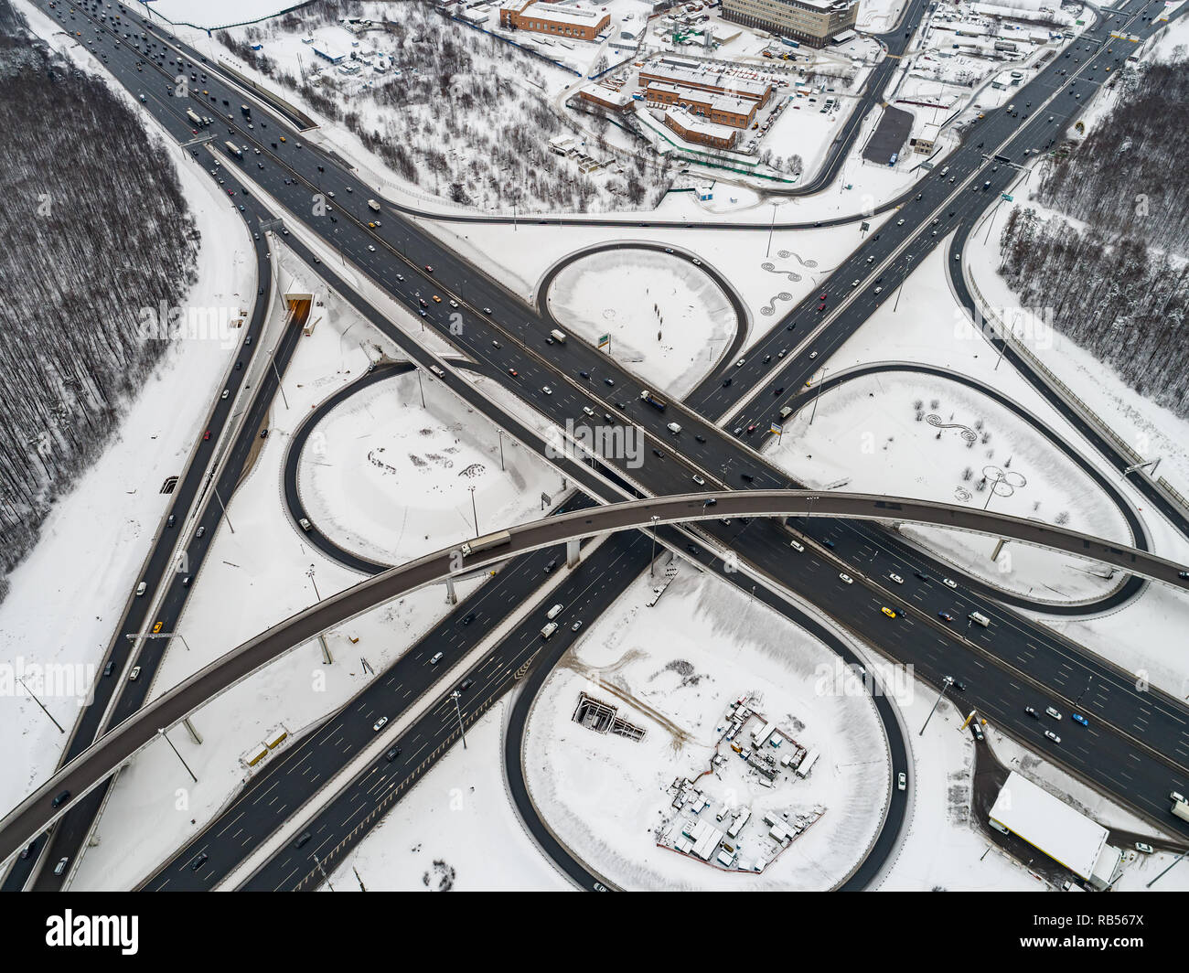 Aerial intersection freeway hi-res stock photography and images - Alamy