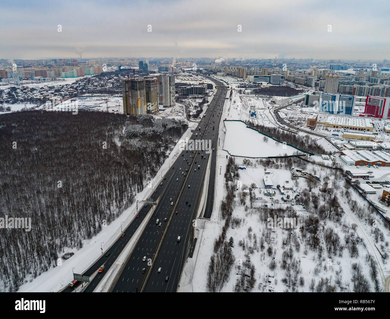 Moscow suburb. The view from the birds flight Stock Photo - Alamy