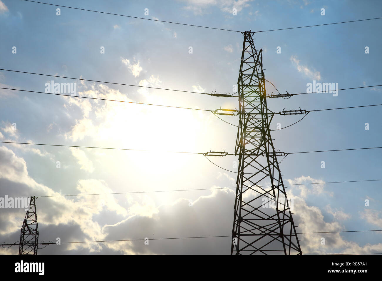 Overhead transmission of electricity through high voltage lines with ...