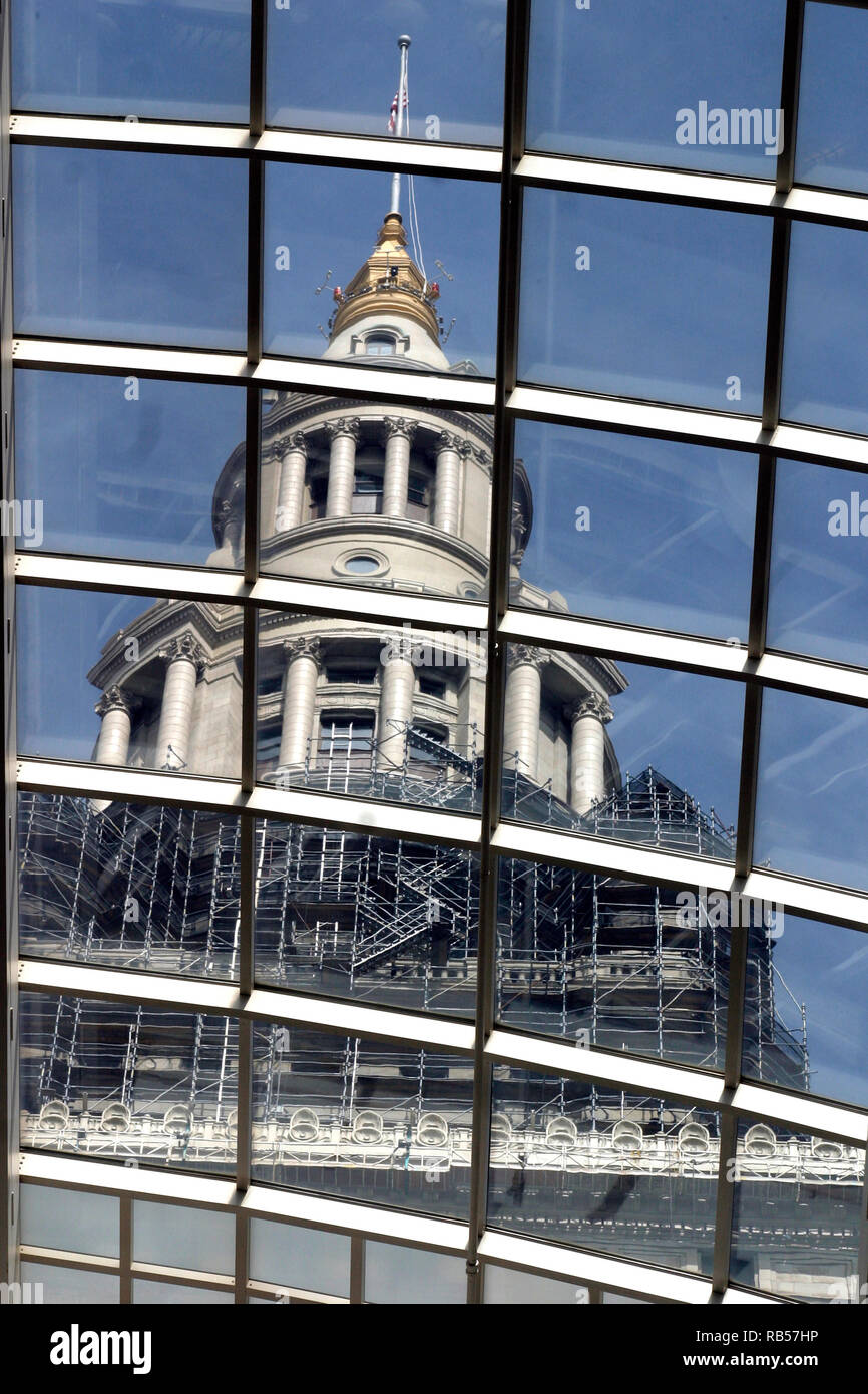 Top of the Tower City Center (Cleveland, Ohio) seen from the inside of ...