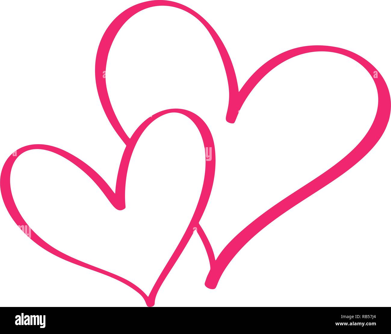 Two Pink Heart Clip Art