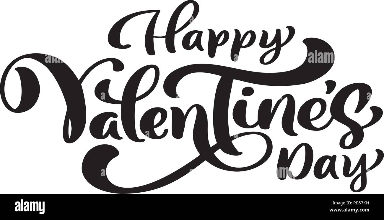 Calligraphy phrase Happy Valentine s Day. Vector Valentines Day Hand ...
