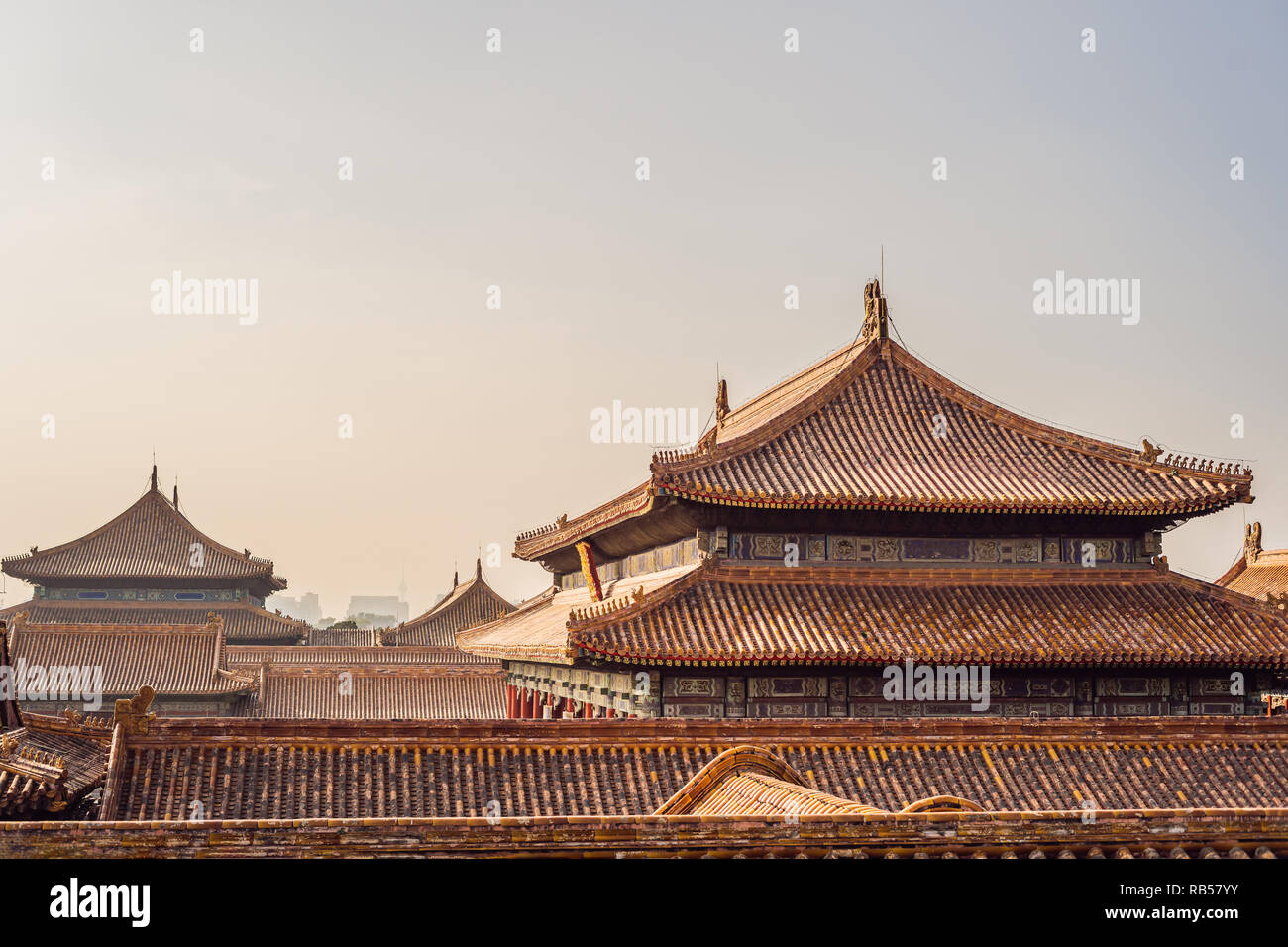 Ancient royal palaces of the Forbidden City in Beijing,China Stock ...