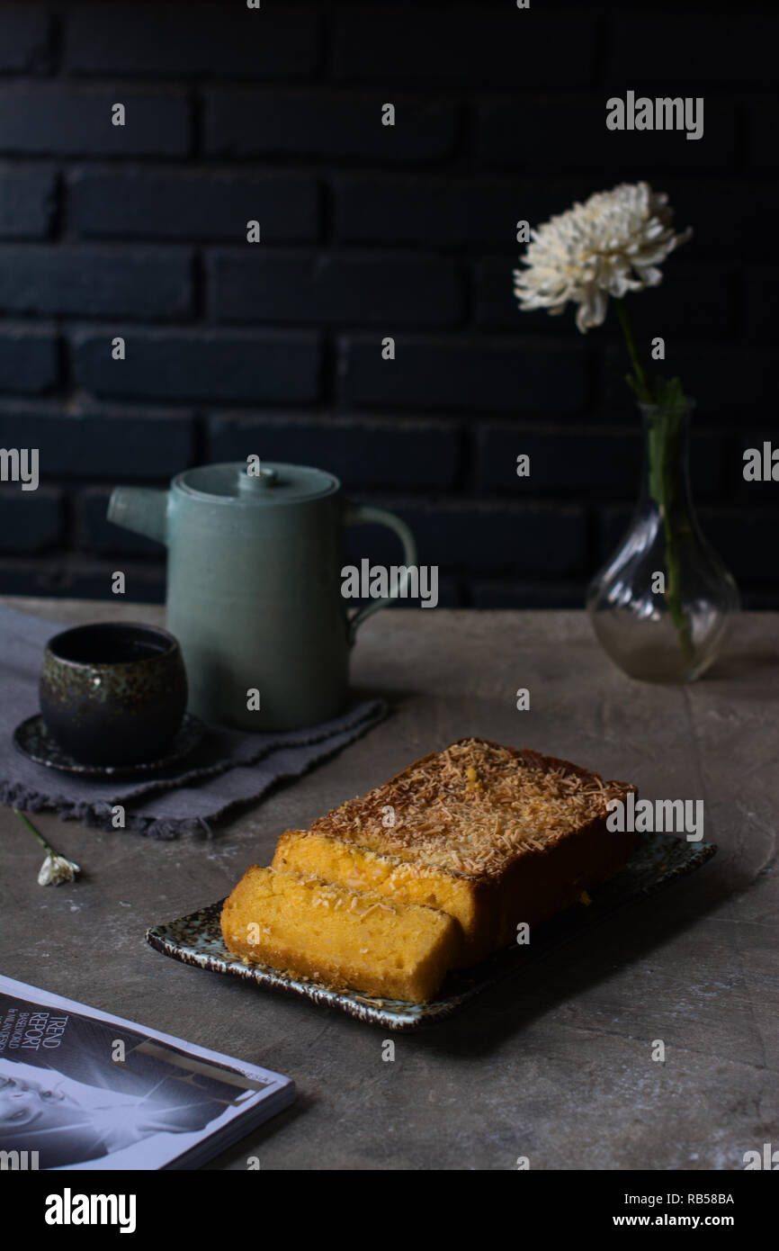 Cheese Sponge Cake Stock Photo - Alamy